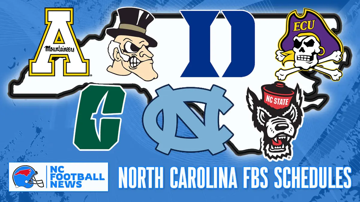 2026 North Carolina FBS Football Schedules - NCFootballNews